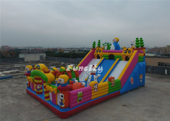 Double Stitching PVC Tarpaulin Inflatable Slide Fun City Inflatable Bouncing Castle