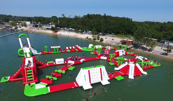 Outdoor Floating Airtight Inflatable Water Park Games For Adults EN15649