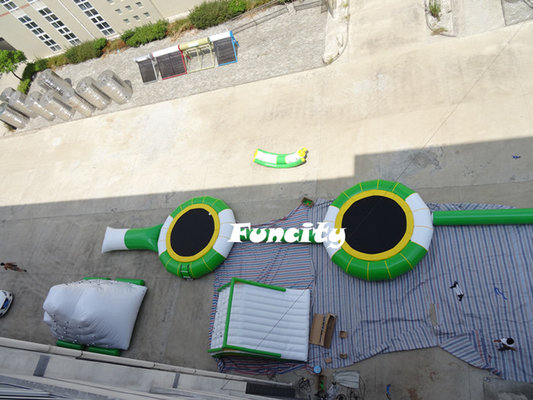 Kids / Adults Commercial Inflatable Water Park Custom Size Green With White