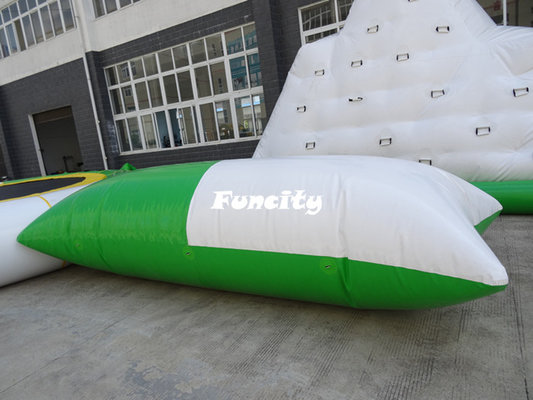Kids / Adults Commercial Inflatable Water Park Custom Size Green With White
