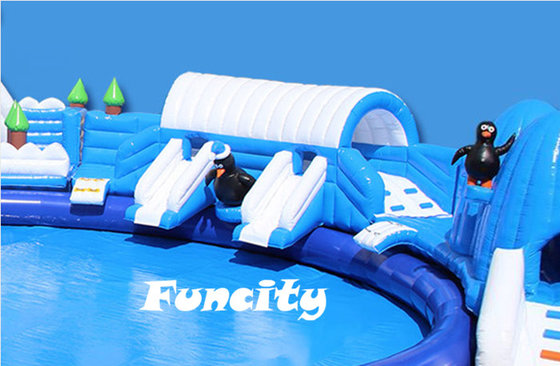 Custom Size Giant Inflatable Water Park Equipment On Land For Amusement Park