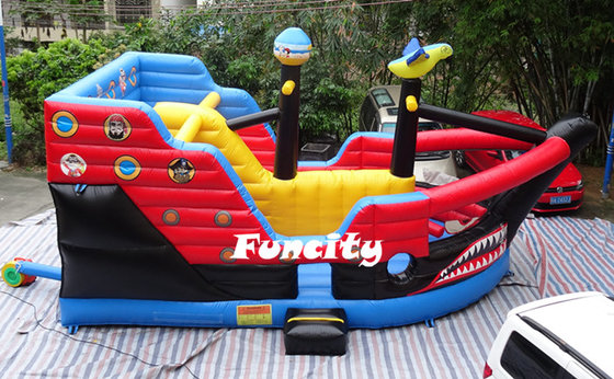 Kid Attractive Inflatable Combo Bouncers Pirate Ship Bouncer For Amusement Park