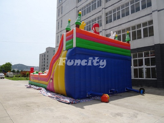 13L * 7W * 4 H M Mario Theme Inflatable Fun City With 0.55 Mm Pvc Tarpaulin