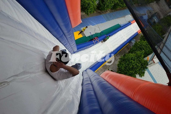 50 Meter Long Inflatable Dry Slide Customized Hippo Water Slide For Fun