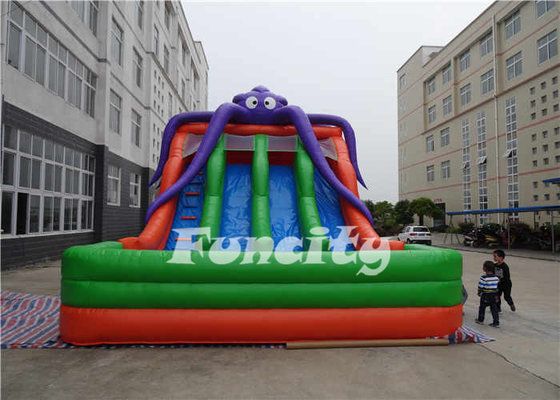 PVC Tarpaulin Inflatable Octopus Slide Inflatable Jumping Slide 10 X 6 X 6m For Kids