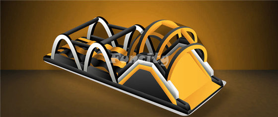 0.55mm PVC Tarpaulin Giant Insane Ripple Runner Inflatable Obstacle Course , 5K Inflatable Sport Games