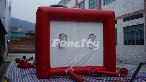 Customized Logo Inflatable Soccer Goal , Inflatable Soccer Games 6ML*3MW Size