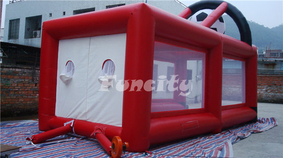 Customized Logo Inflatable Soccer Goal , Inflatable Soccer Games 6ML*3MW Size