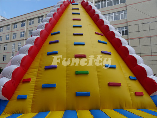 15mL*15mW*8mH PVC Tarpaulin Giant Inflatable Volcano Rock Climbing Wall With Slide For Children