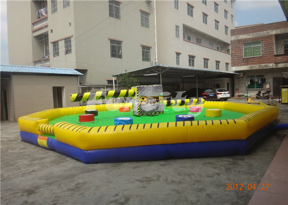 8.5M Interactive Meltdown Inflatable Sport Games , Green Wipeout For Outdoor Jumping