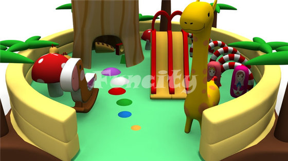 0.55mm PVC Tarpaulin 12mL Forest Theme Inflatable Dry Slide , Inflatable Jumping Bouncer