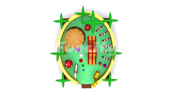 0.55mm PVC Tarpaulin 12mL Forest Theme Inflatable Dry Slide , Inflatable Jumping Bouncer
