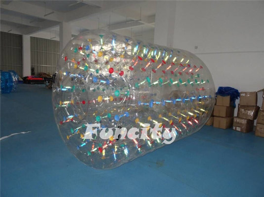 Transparent Inflatable Water Roller , Colorful String Inflatable Aqua Rolling Ball