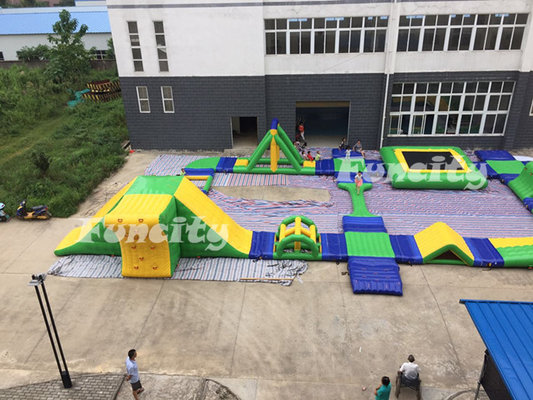 0.9mm PVC Tarpaulin Inflatable Water Park For Resort / Seashore