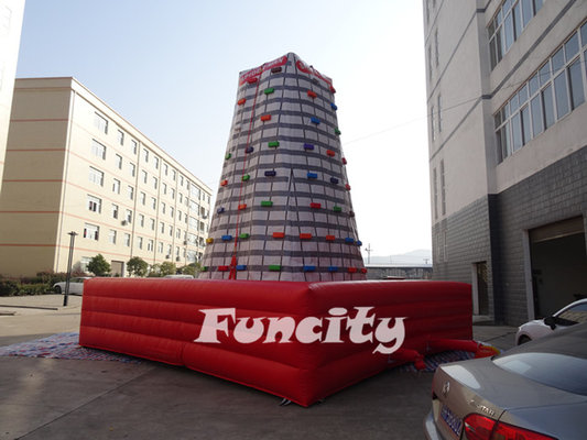 Kids Inflatable Sport Games , 7 * 7 M Plato Rocky Mountain Inflatable Climbing Wall With Safety Belt