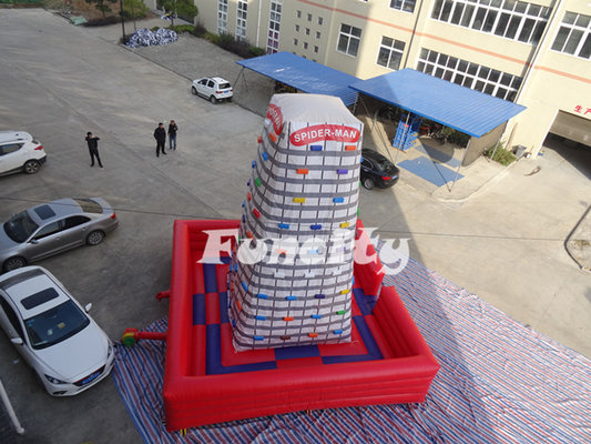 Kids Inflatable Sport Games , 7 * 7 M Plato Rocky Mountain Inflatable Climbing Wall With Safety Belt