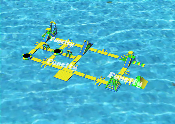 54mx28m Inflatable Aqua park for 120 People use in the Seaside Resort Color can be Customized