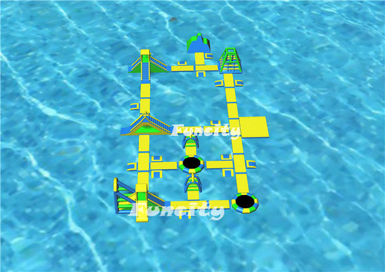 54mx28m Inflatable Aqua park for 120 People use in the Seaside Resort Color can be Customized
