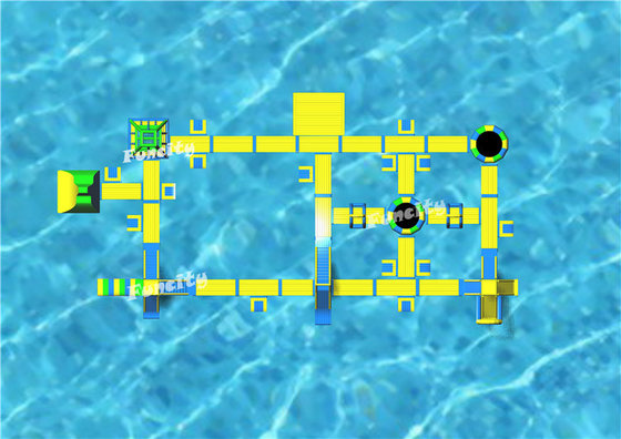 54mx28m Inflatable Aqua park for 120 People use in the Seaside Resort Color can be Customized