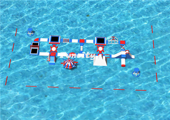 47mx18m Inflatable Aqua park for 200 People use in the Seaside Resort Color can be Customized