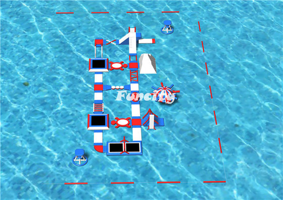 47mx18m Inflatable Aqua park for 200 People use in the Seaside Resort Color can be Customized