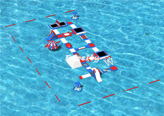 47mx18m Inflatable Aqua park for 200 People use in the Seaside Resort Color can be Customized