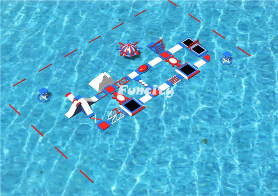 47mx18m Inflatable Aqua park for 200 People use in the Seaside Resort Color can be Customized