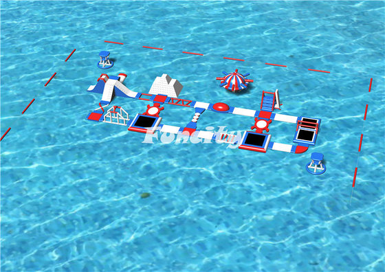 47mx18m Inflatable Aqua park for 200 People use in the Seaside Resort Color can be Customized