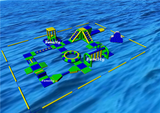 22mLx20mW Giant Inflatable Aqua Park Water Sports Equipment 80 People Used  For Seashore Games
