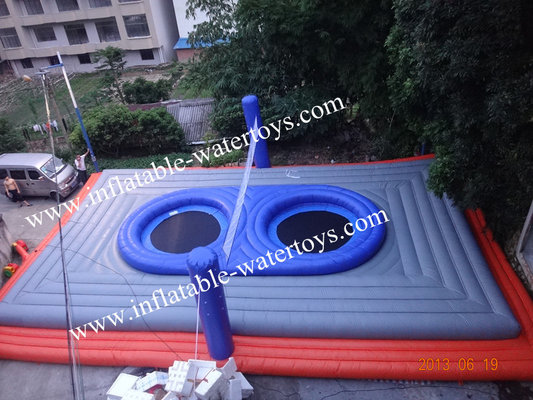 Portable PVC Colorful inflatable bossaball court games for volleyball