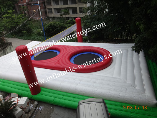 Portable PVC Colorful inflatable bossaball court games for volleyball