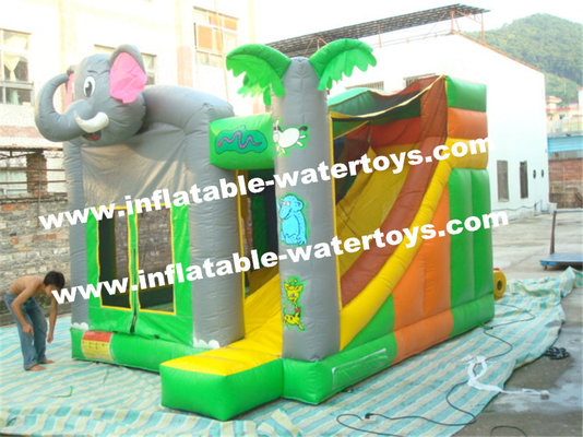 Outdoor Commercial Inflatable Combo Bouncers , Giant Mushroom house