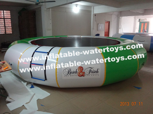 0.9mm Thickness PVC Tarpaulin Inflatable Water Toys Water Trampoline with Climbing Ladder