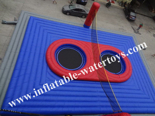 0.55mm PVC Tarpaulin Inflatable Volleyball Game for Inflatable Sports Game with Stainless Steel Trampoline