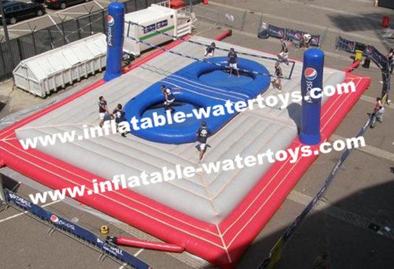 0.55mm PVC Tarpaulin Inflatable Volleyball Game for Inflatable Sports Game with Stainless Steel Trampoline