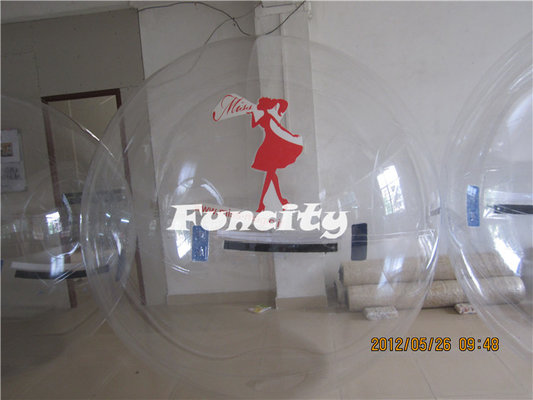 Durable 1.5M Transparent Inflatable Water Walking Ball 0.8MM TPU for kids with TIZIP zipper