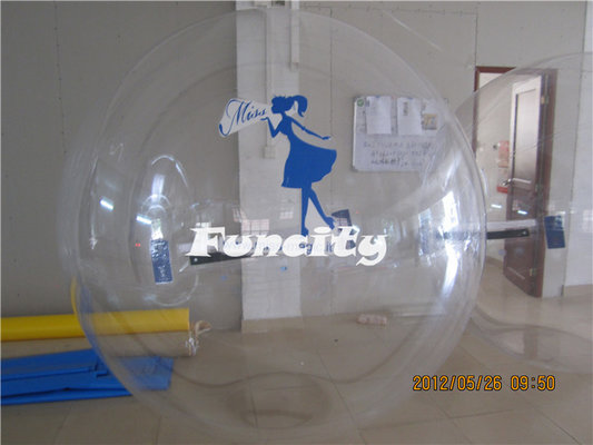 Durable 1.5M Transparent Inflatable Water Walking Ball 0.8MM TPU for kids with TIZIP zipper