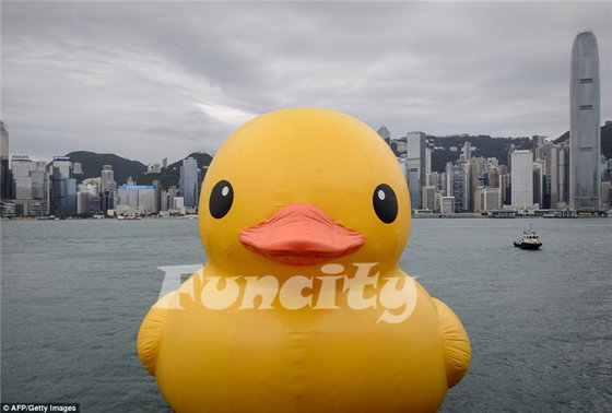 3m Height 0.9mm PVC tarpaulin Inflatable Water Toys Giant Inflatable Yellow Rubber Duck