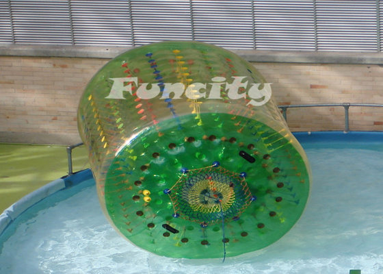 Cylinder PVC Inflatable Water Roller with Colourful Cable Loop