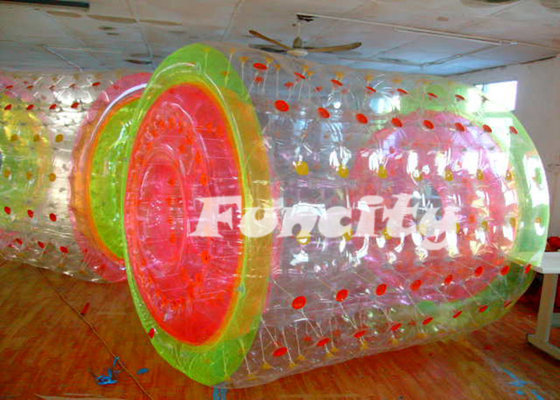 Cylinder PVC Inflatable Water Roller with Colourful Cable Loop