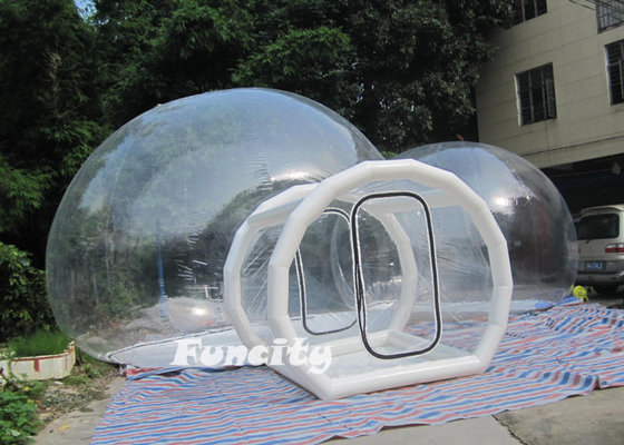 0.8mm PVC Convenient Clear / Green Inflatable Bubble Tent for Outside Camping 3 - 8m