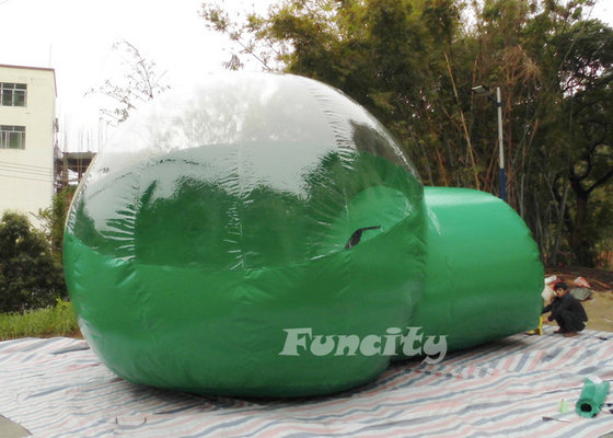 0.8mm PVC Convenient Clear / Green Inflatable Bubble Tent for Outside Camping 3 - 8m
