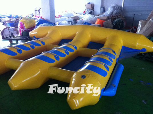 Customized Yellow And Blue Inflatable Fly Fish Boat For Exciting Water Sports