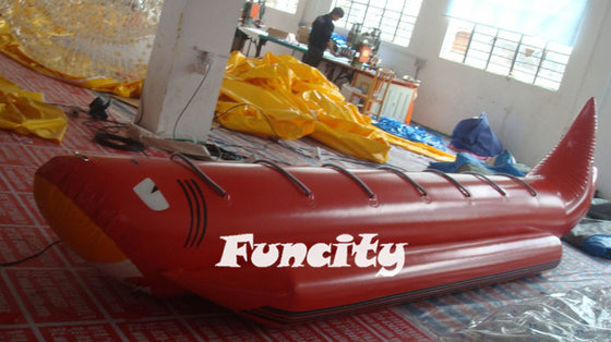 0.9 PVC Tarpaulin Cartoon Inflatable Banana Boat For Kids And Adults