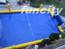 Waterproof Adults Blue Inflatable Water Soccer Field Fire Retardant