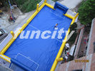Waterproof Adults Blue Inflatable Water Soccer Field Fire Retardant