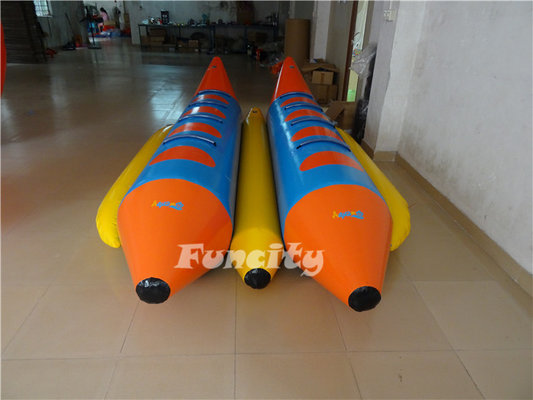 0.9mm Pvc Tarpaulin Inflatable Fly Fish , Double Tubes Inflatable Banana Boat