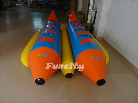 0.9mm Pvc Tarpaulin Inflatable Fly Fish , Double Tubes Inflatable Banana Boat