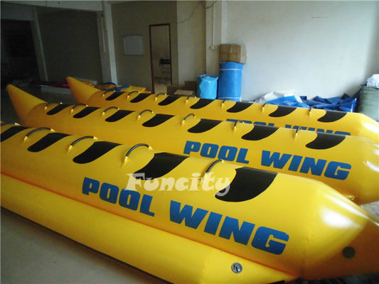 Single Tube Yellow Black Inflatable Banana Boat Customized Sea Ocean