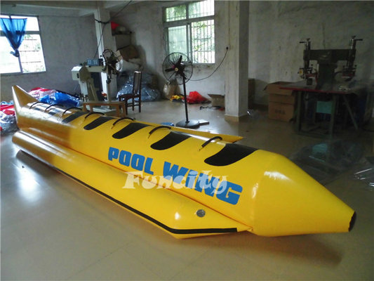 Single Tube Yellow Black Inflatable Banana Boat Customized Sea Ocean
